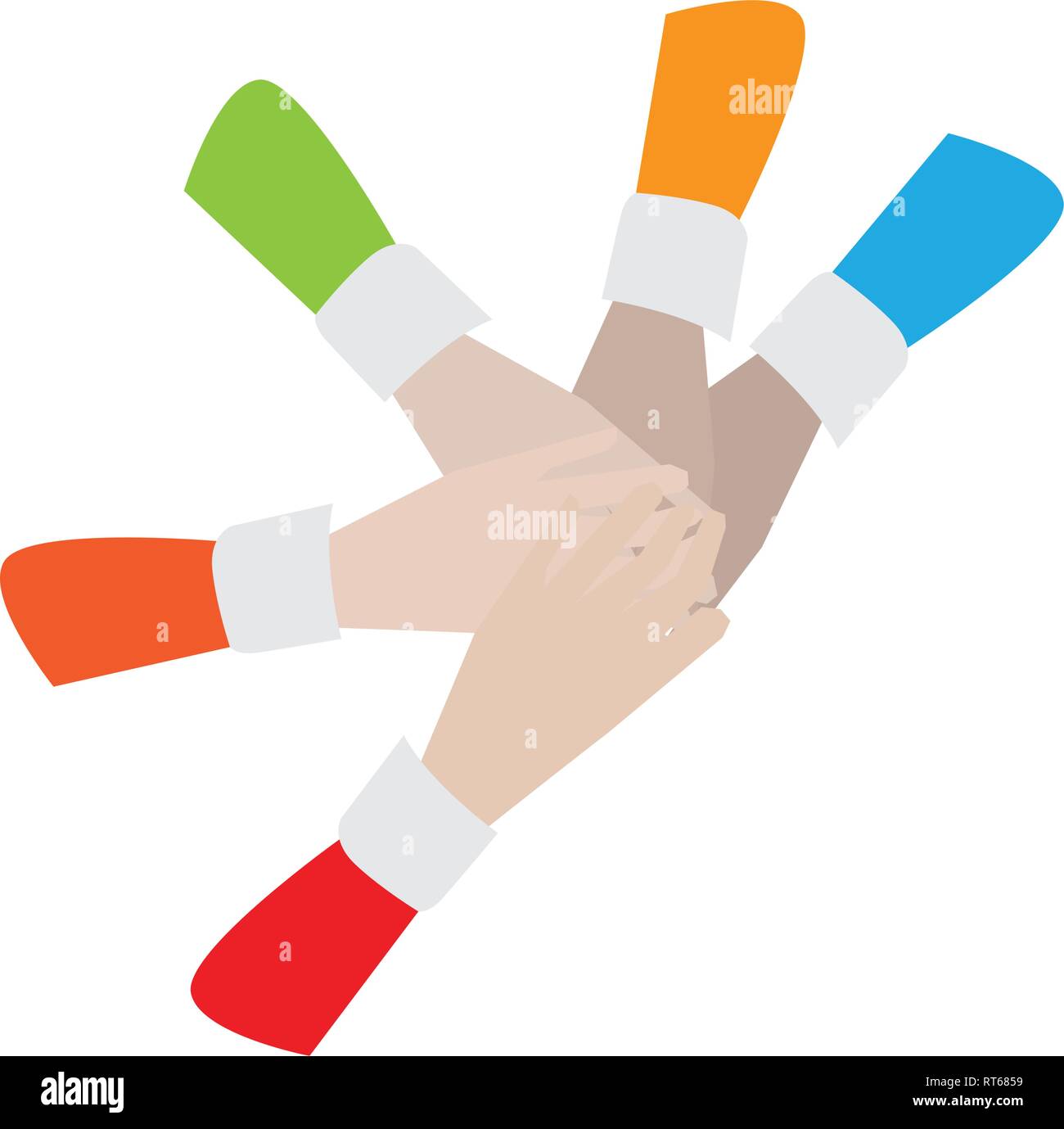 Hand teamwork Stock Vector Images - Alamy