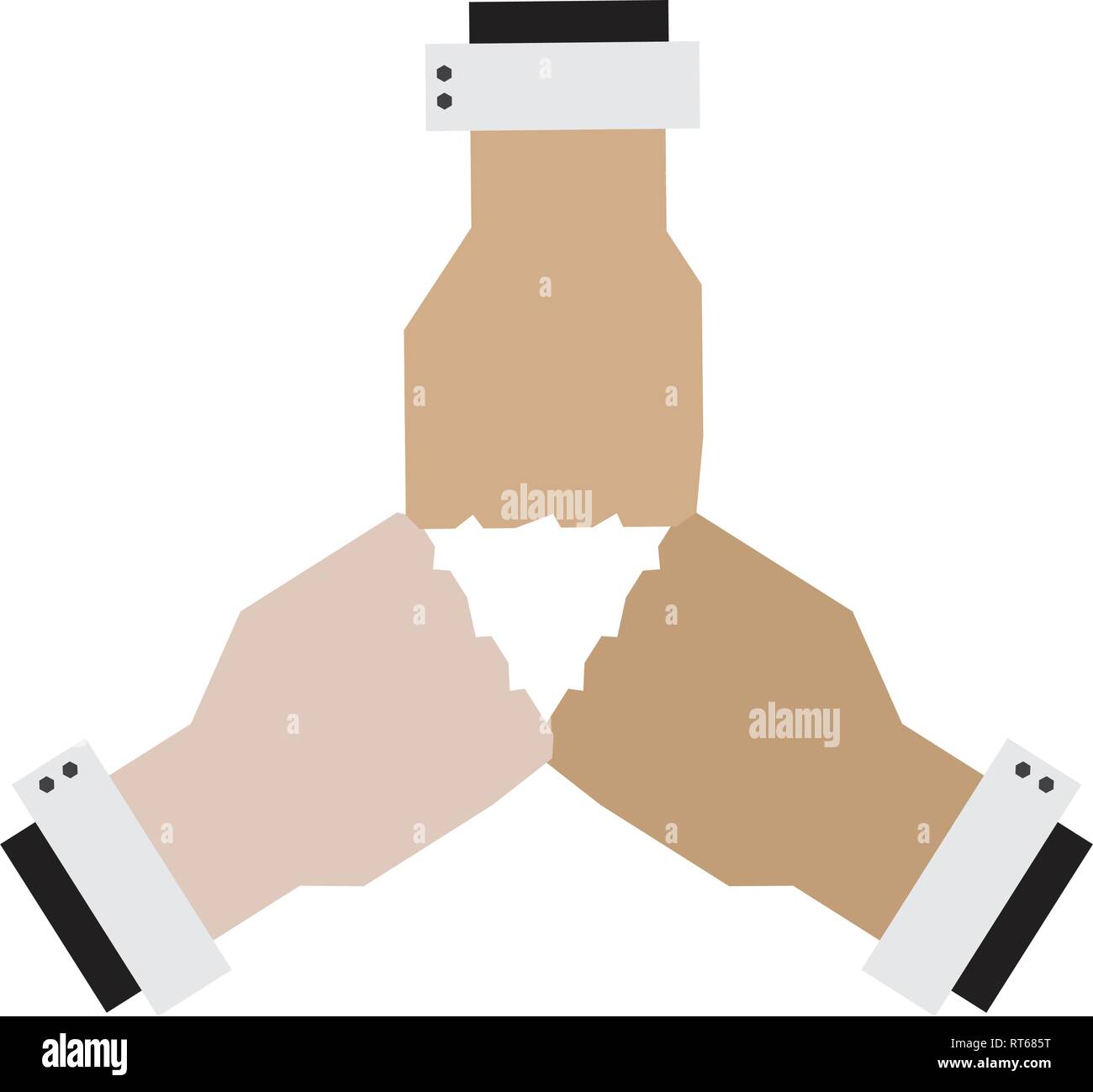 Isolated fists icon. Teamwork concept Stock Vector Image & Art - Alamy