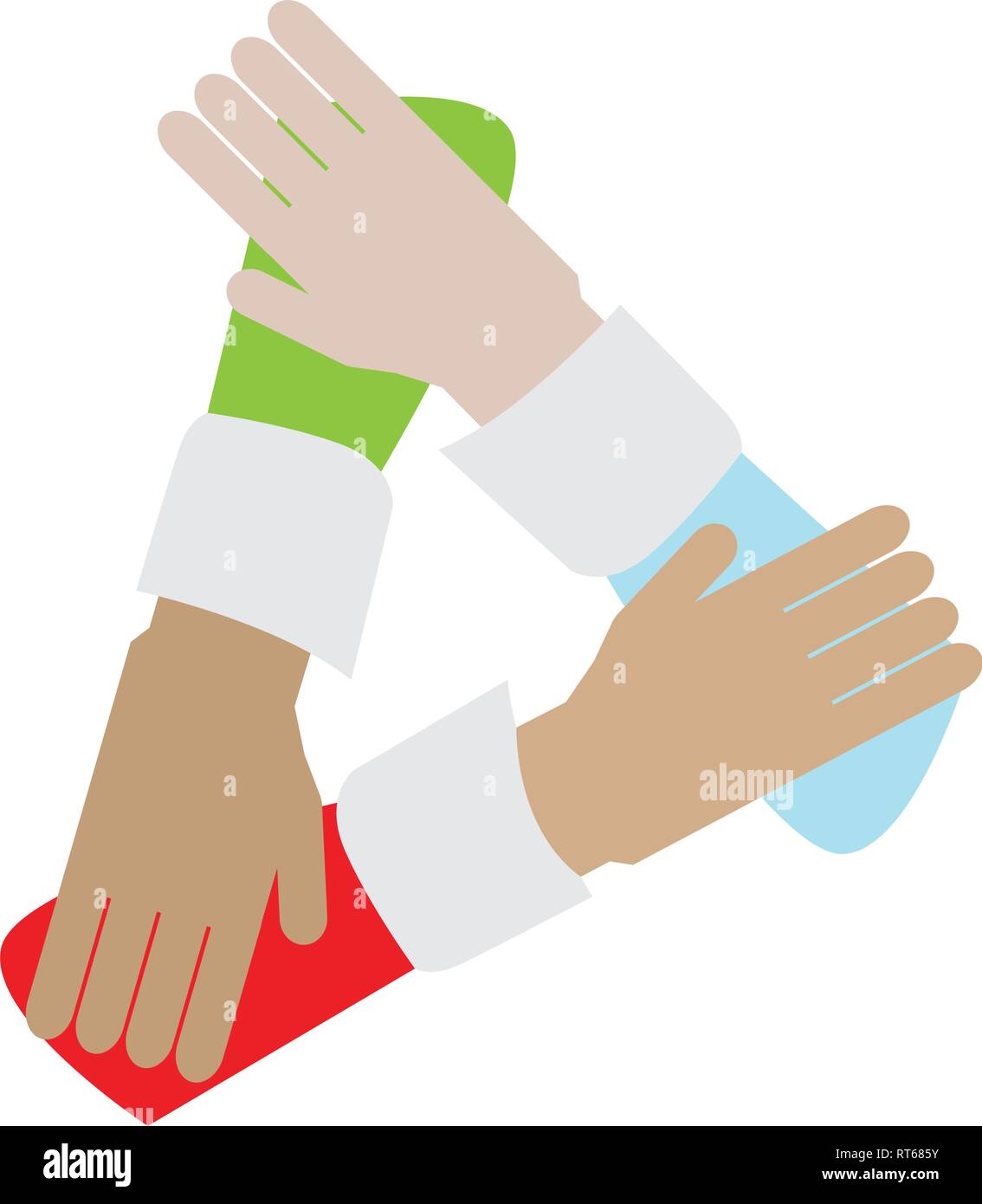 Hand teamwork Stock Vector Images - Alamy