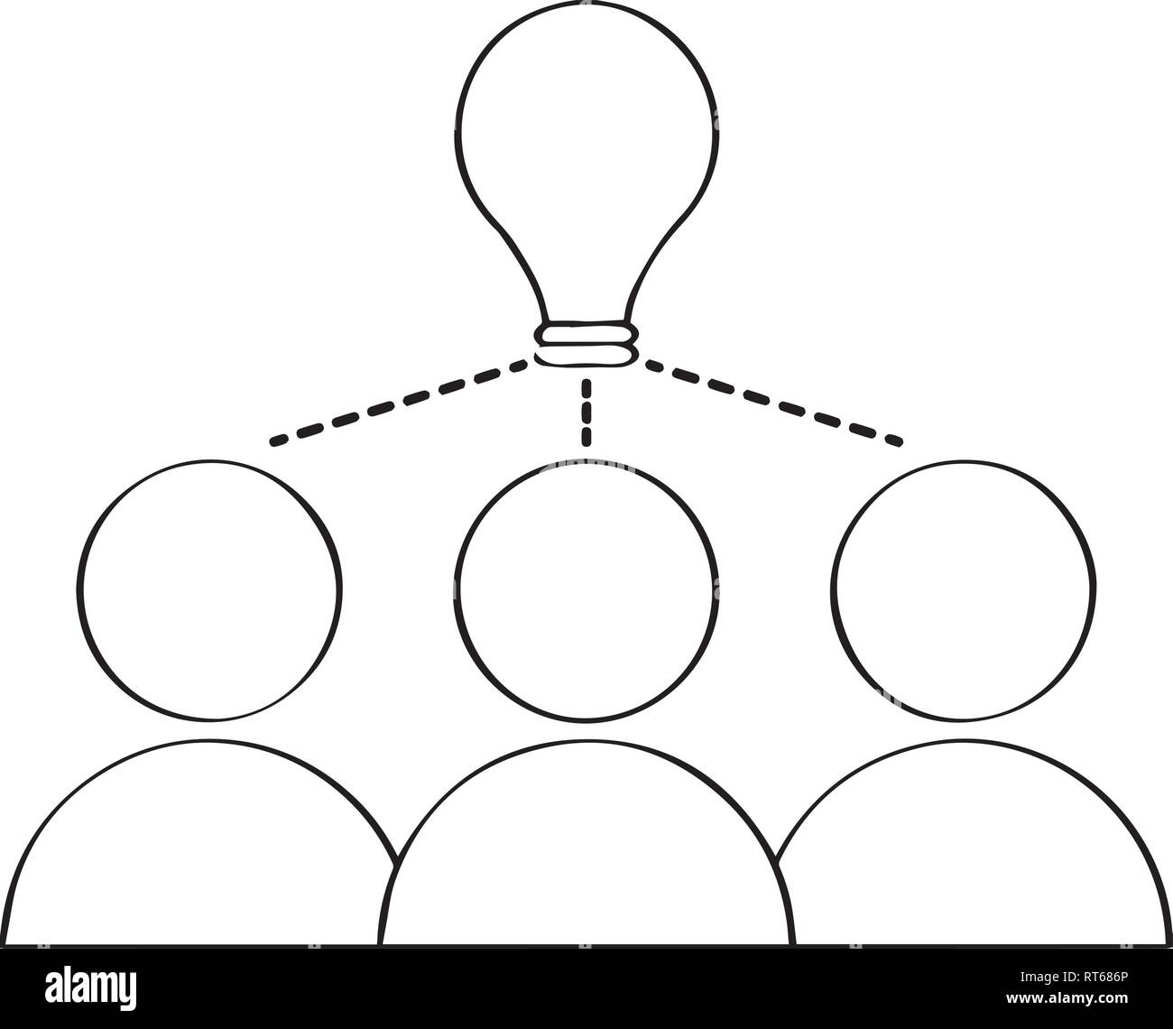 Isolated teamwork outline. Brainstorming Stock Vector Image & Art - Alamy
