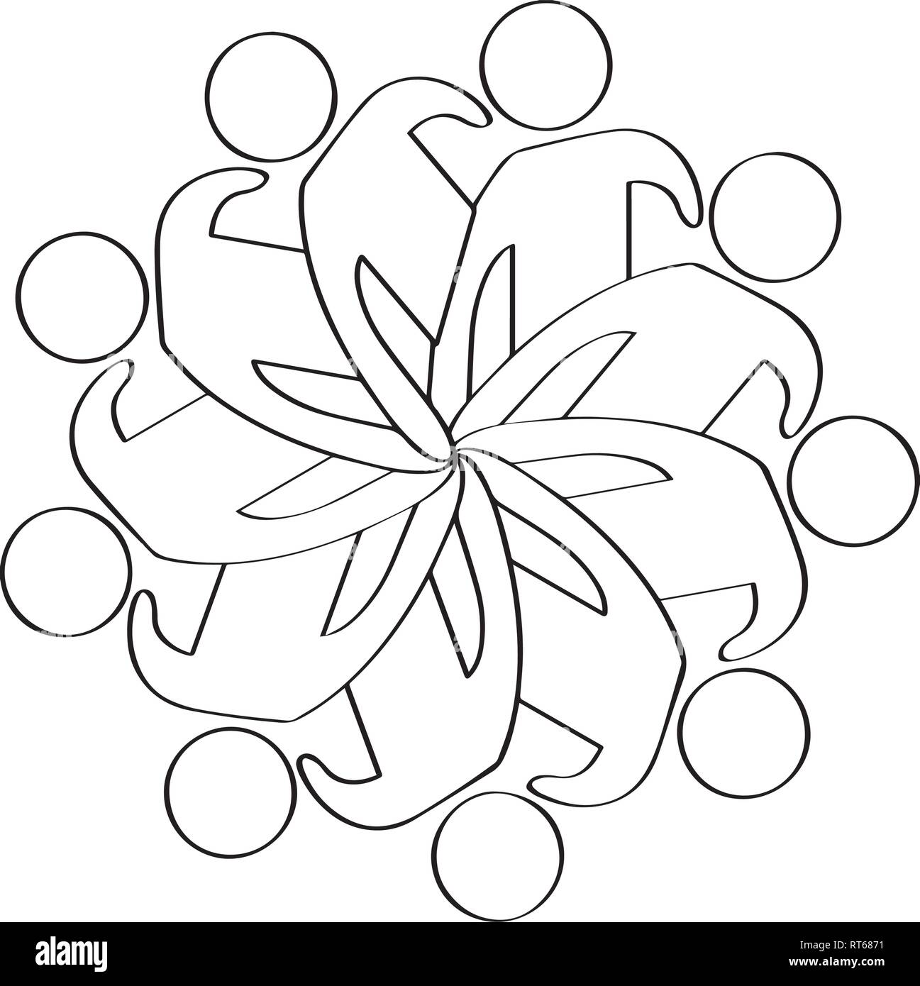 Isolated teamwork outline Stock Vector Image & Art - Alamy