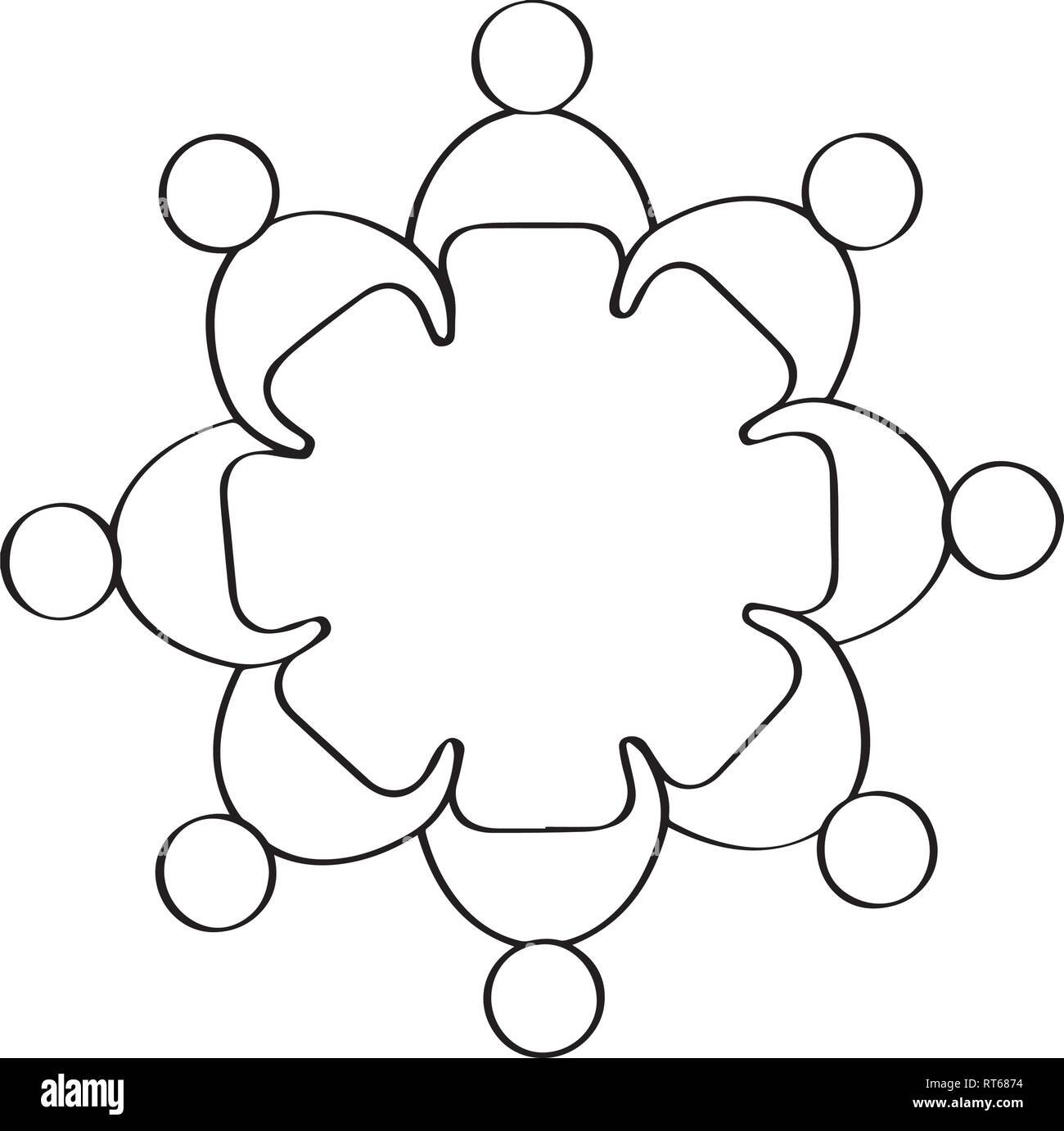 Isolated teamwork outline Stock Vector Image & Art - Alamy