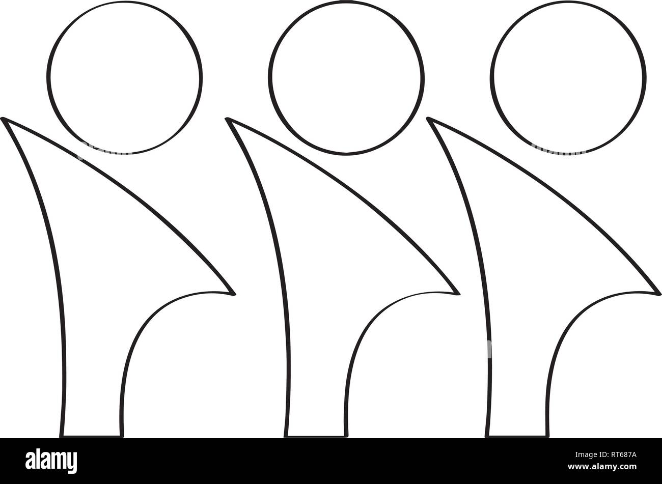 Isolated teamwork outline Stock Vector Image & Art - Alamy