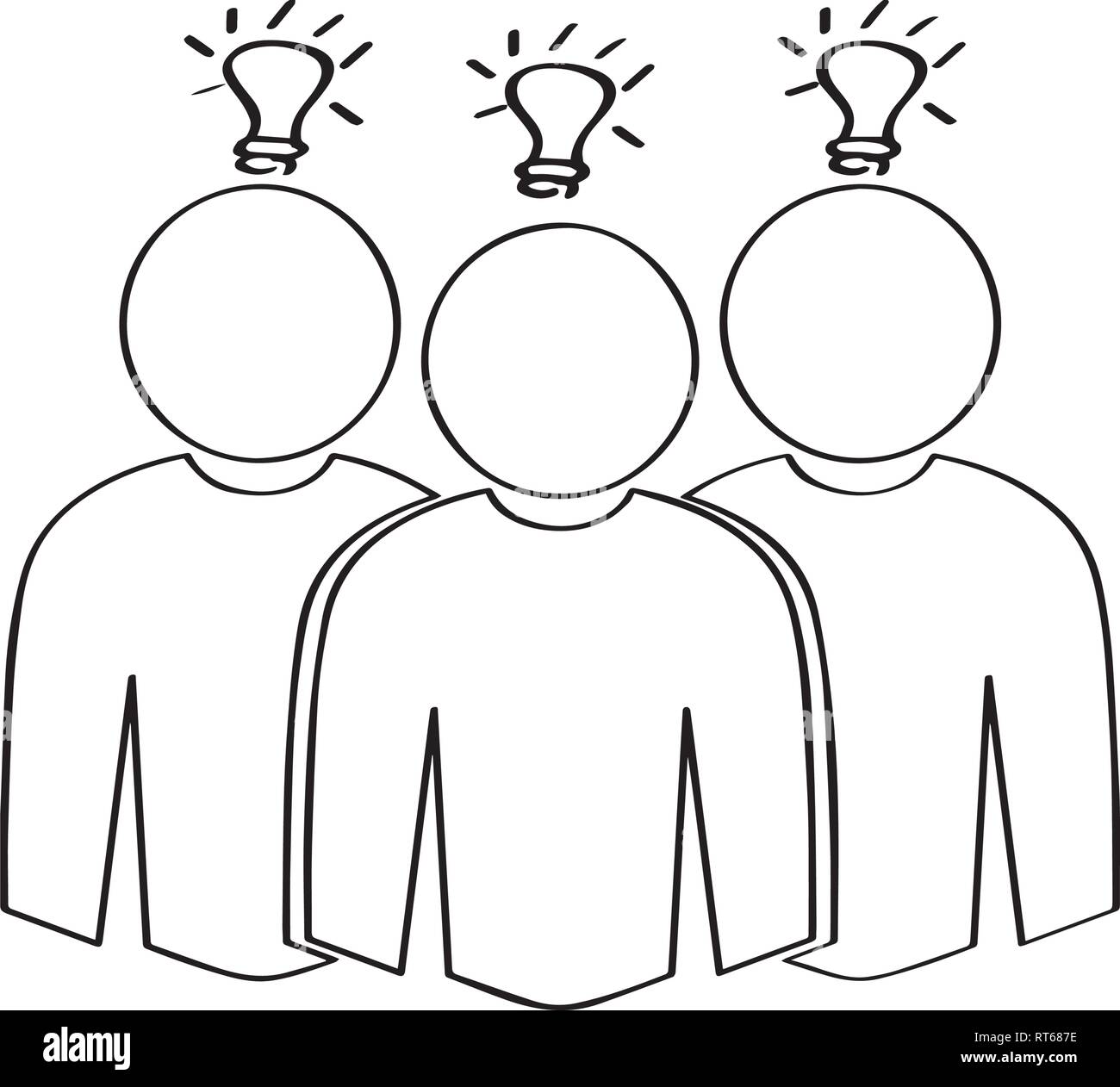 Isolated teamwork outline. Brainstorming Stock Vector Image & Art - Alamy