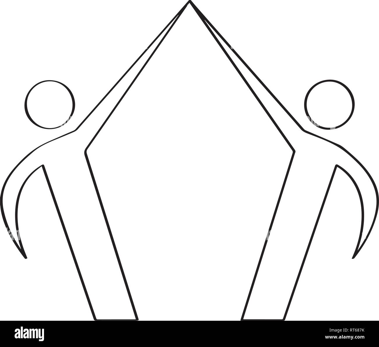 Isolated teamwork outline Stock Vector Image & Art - Alamy
