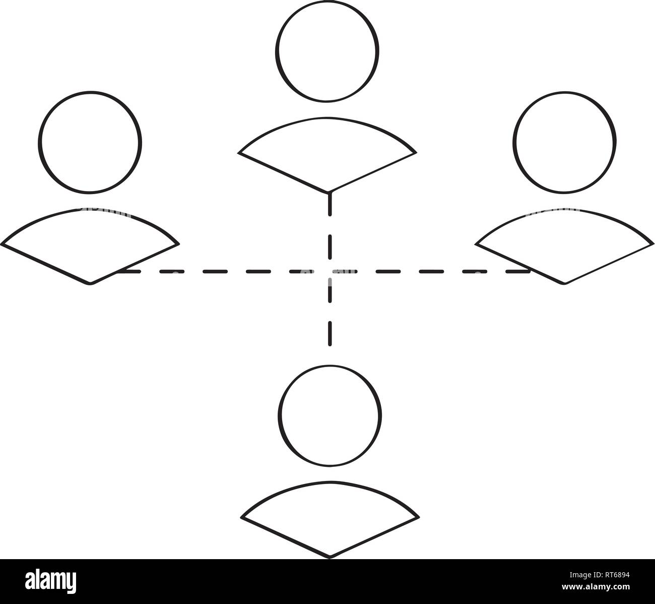 Connected people outline. Teamwork concept Stock Vector Image & Art - Alamy