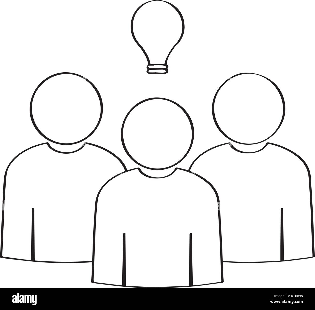 Company team group brainstorming Black and White Stock Photos & Images ...