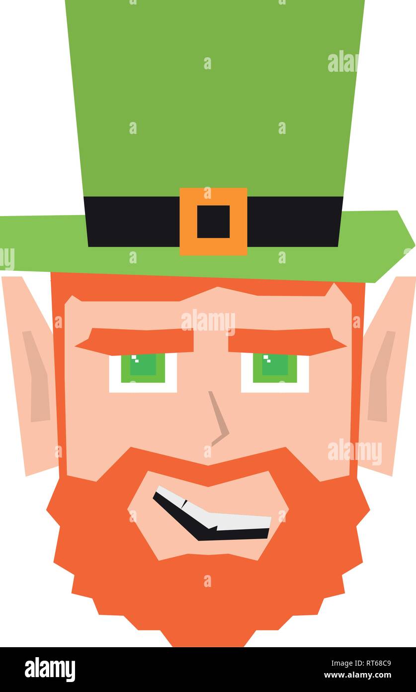 Polygonal happy irish elf head Stock Vector Image & Art - Alamy