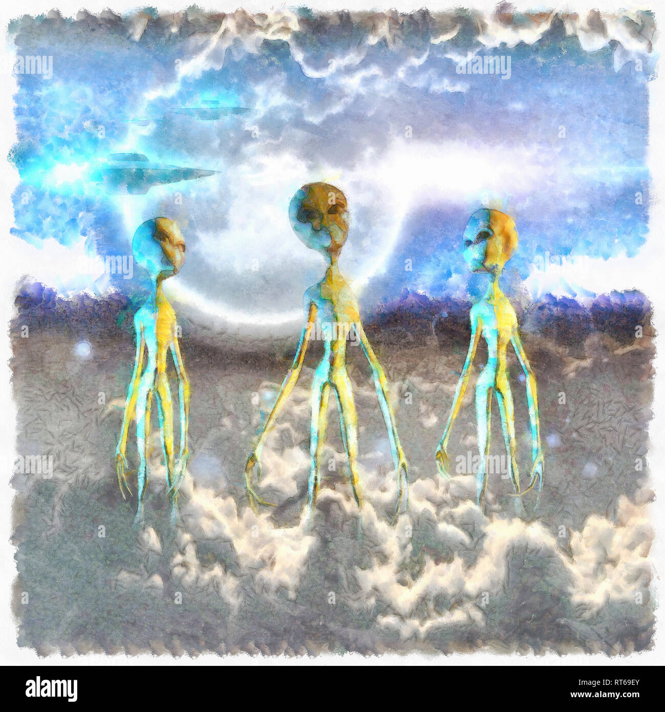 Three aliens hi-res stock photography and images - Alamy
