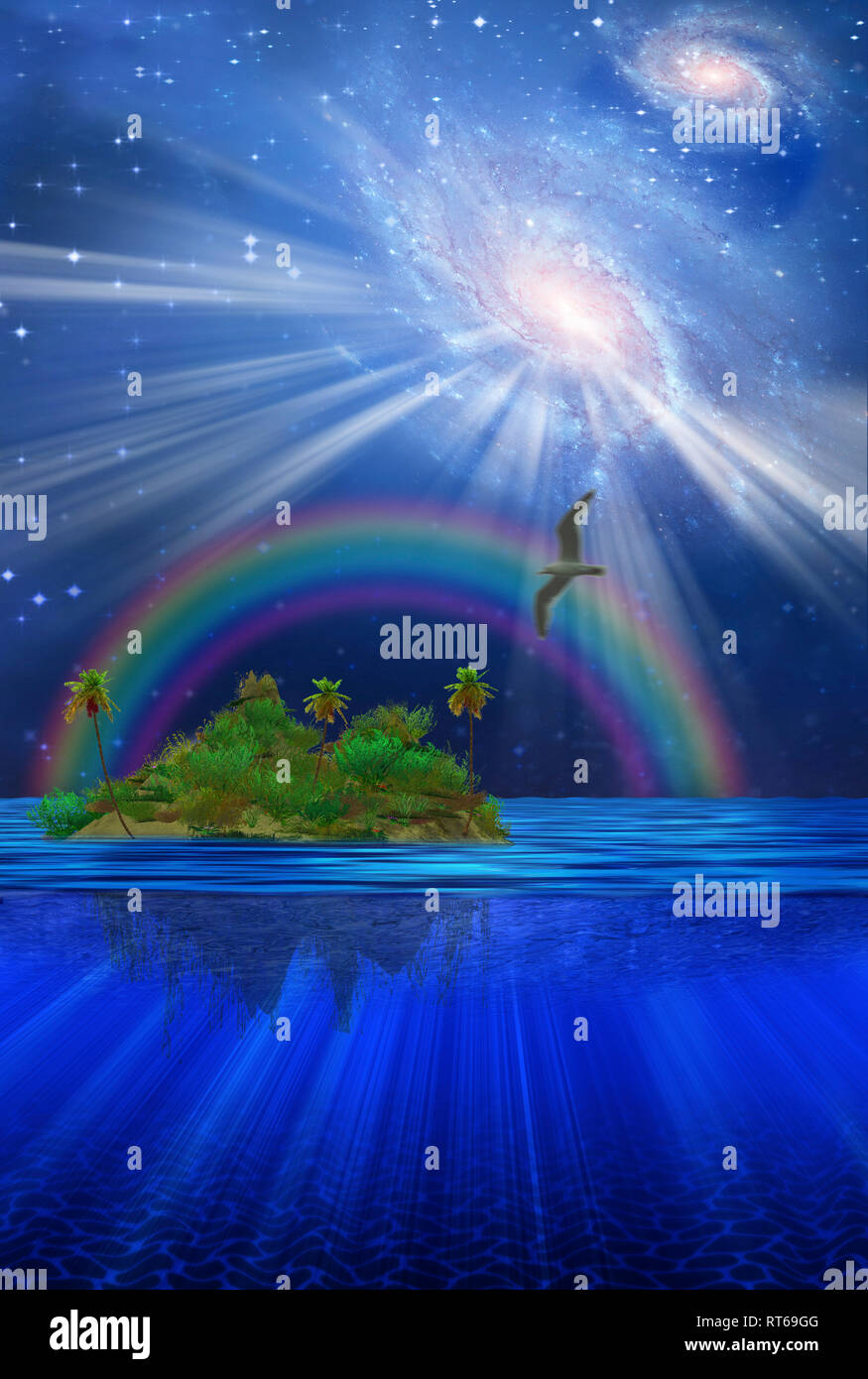 Floating Tropical Island Stock Photo - Alamy