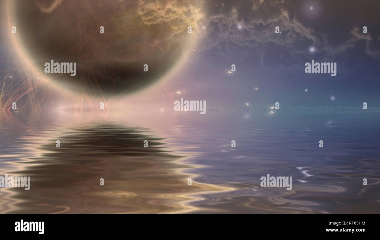 Lunar glow over water hi-res stock photography and images - Alamy