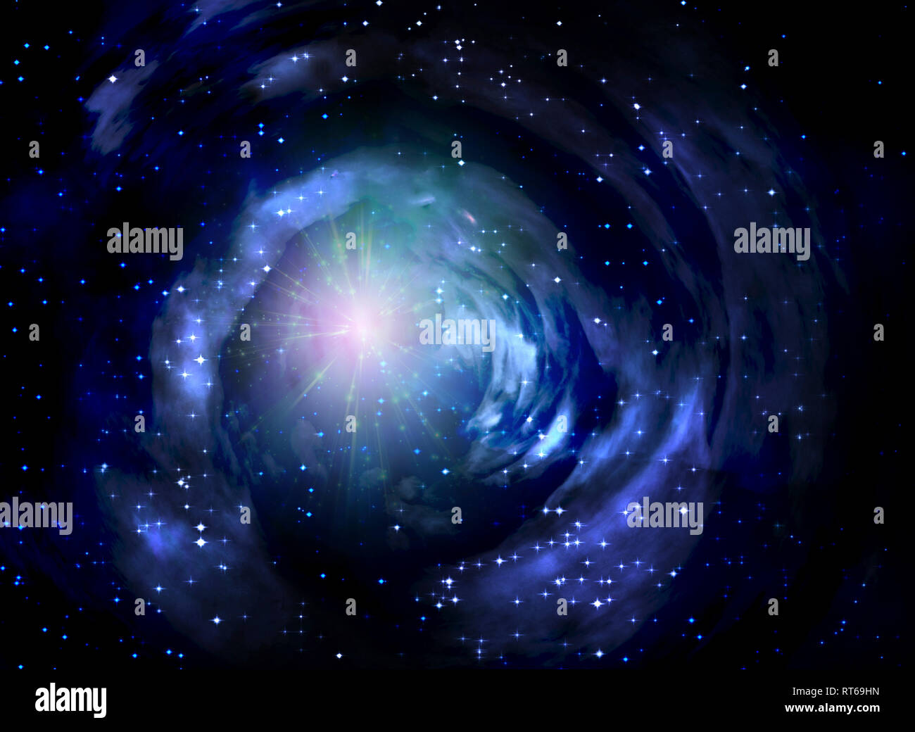 Deep space with shining star Stock Photo - Alamy