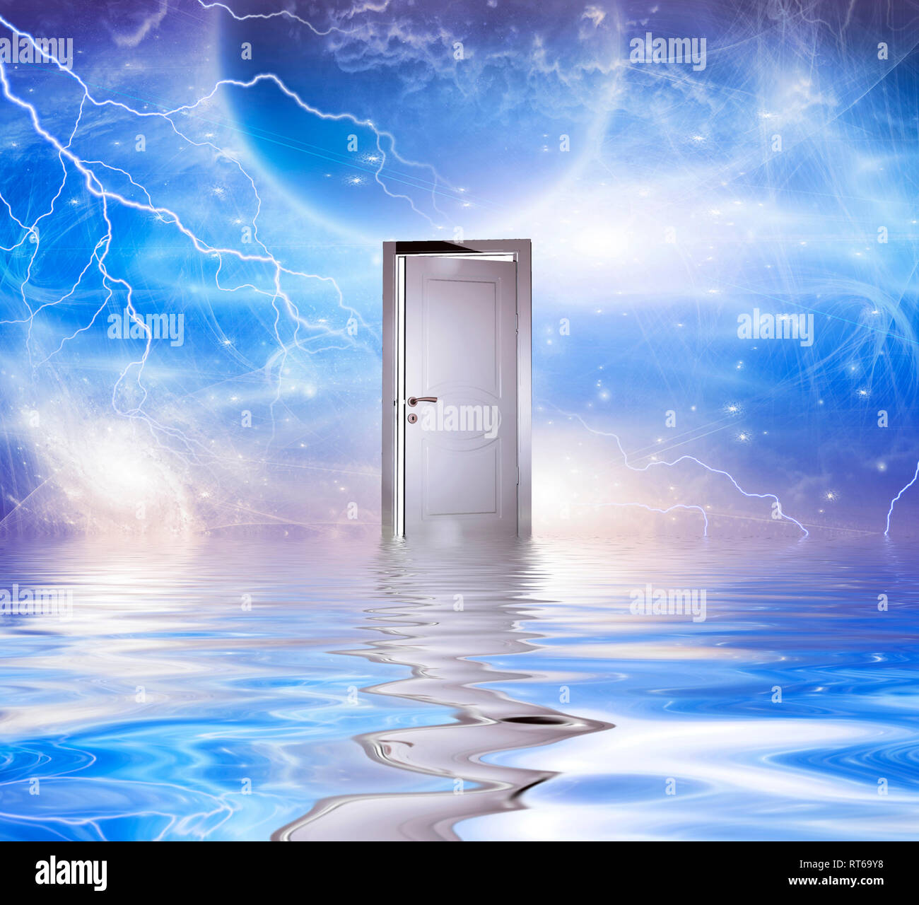 White door symbolizes portal to another dimension Stock Photo - Alamy