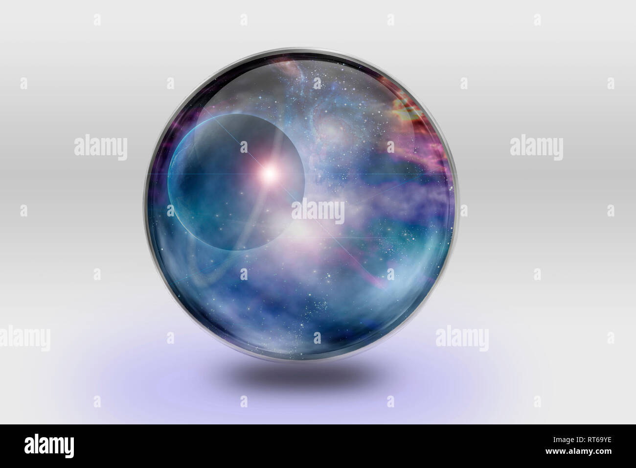 Space is contained inside of a glass sphere Stock Photo - Alamy