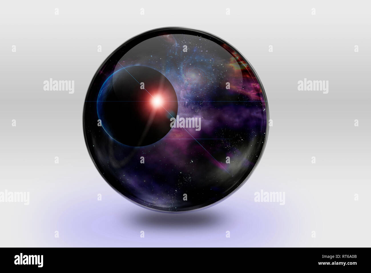 Space is contained inside of a glass sphere Stock Photo - Alamy