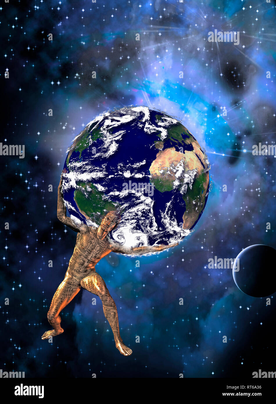 Female Atlas Holding The World