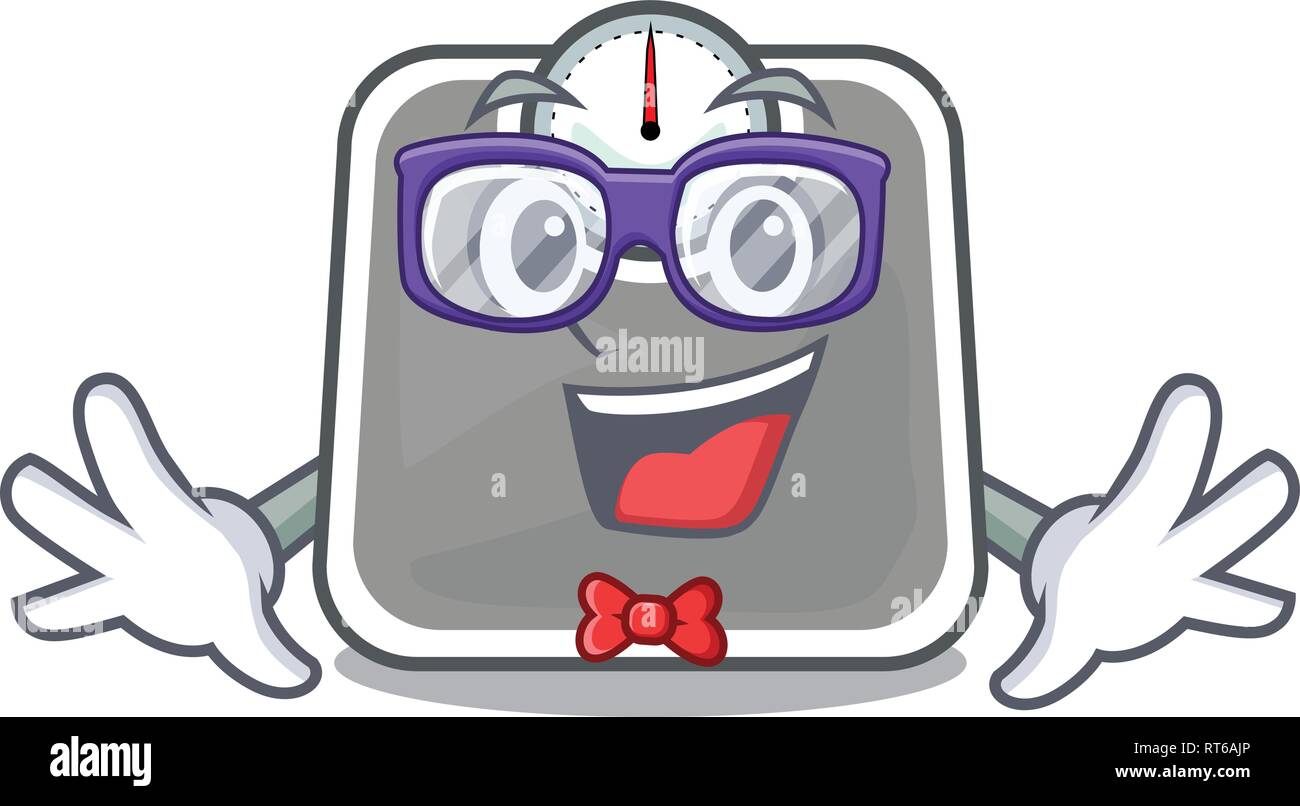 Geek weghit cartoon scale the health room Stock Vector Image & Art - Alamy