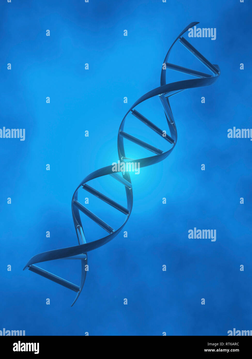 DNA Strand in blue light Stock Photo - Alamy