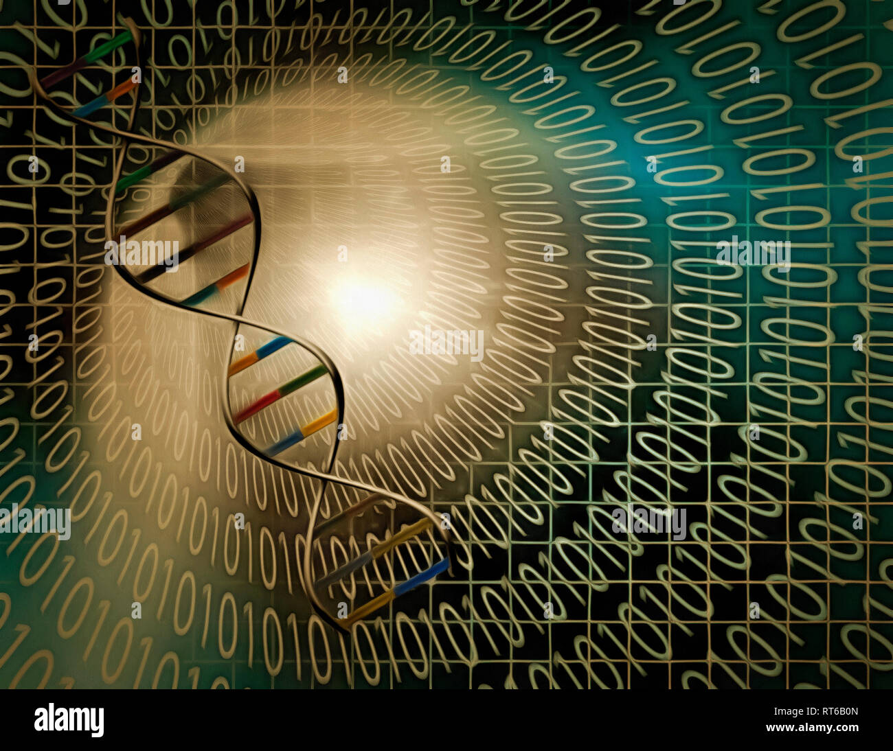 Binary code dna strand hi-res stock photography and images - Alamy