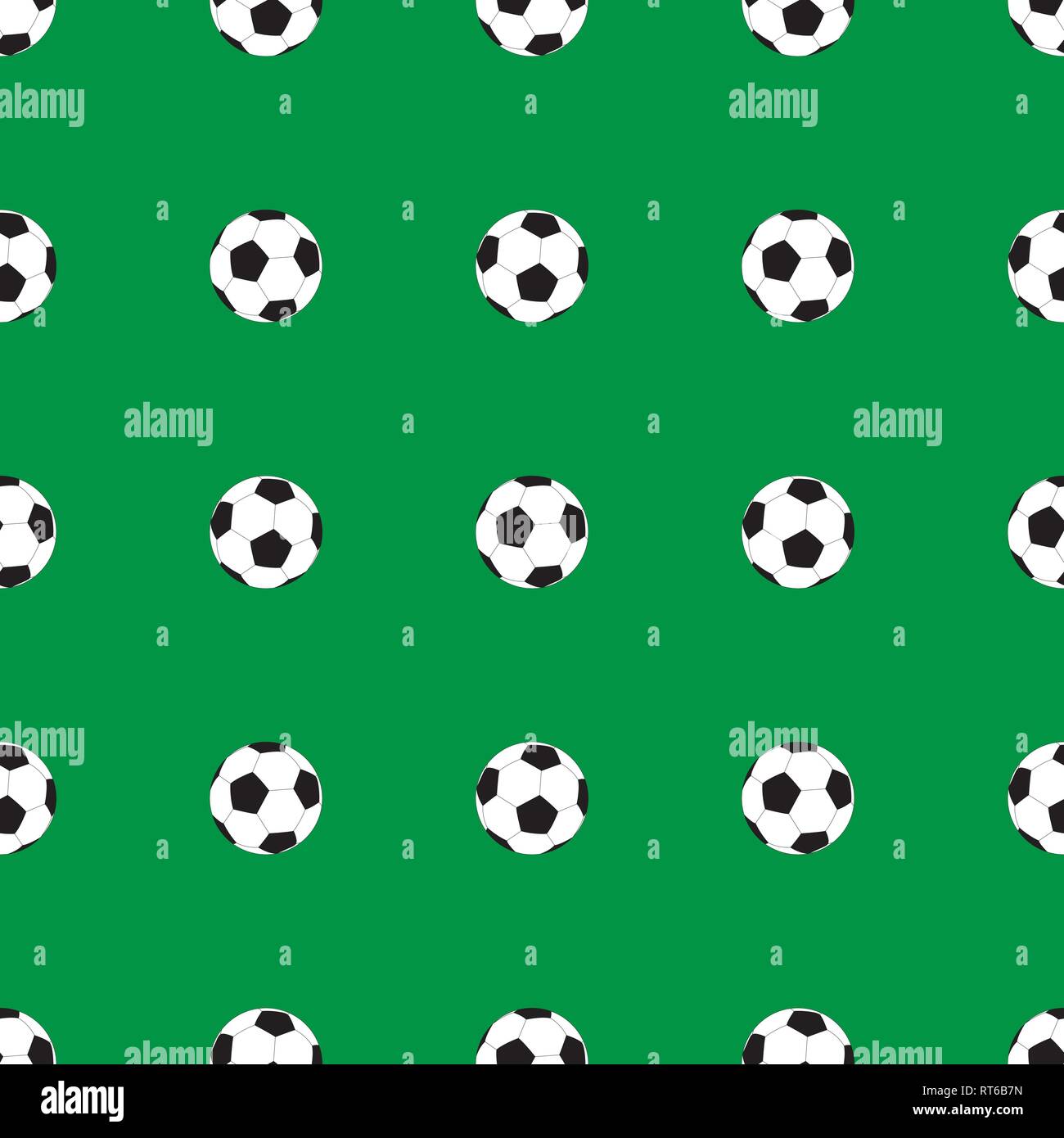 Vector seamless pattern with black and white soccer ball Stock Vector ...