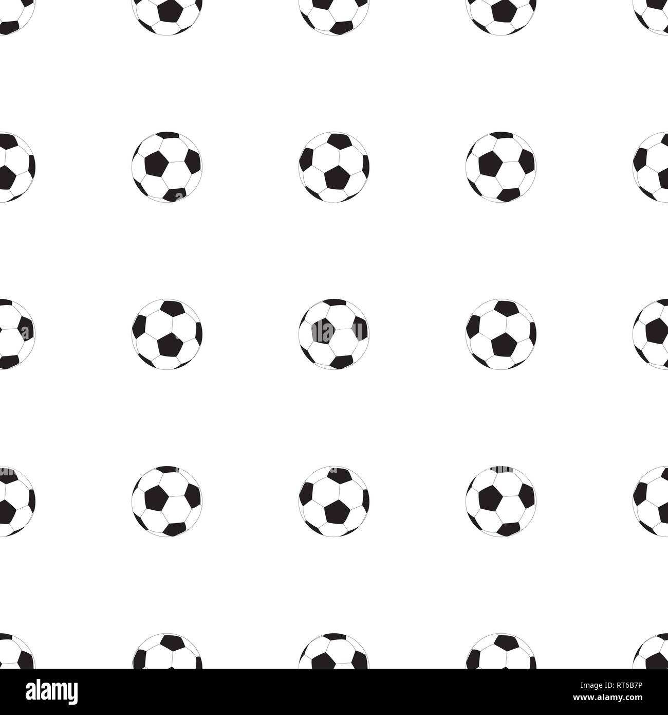 Vector seamless pattern with black and white soccer ball Stock Vector ...