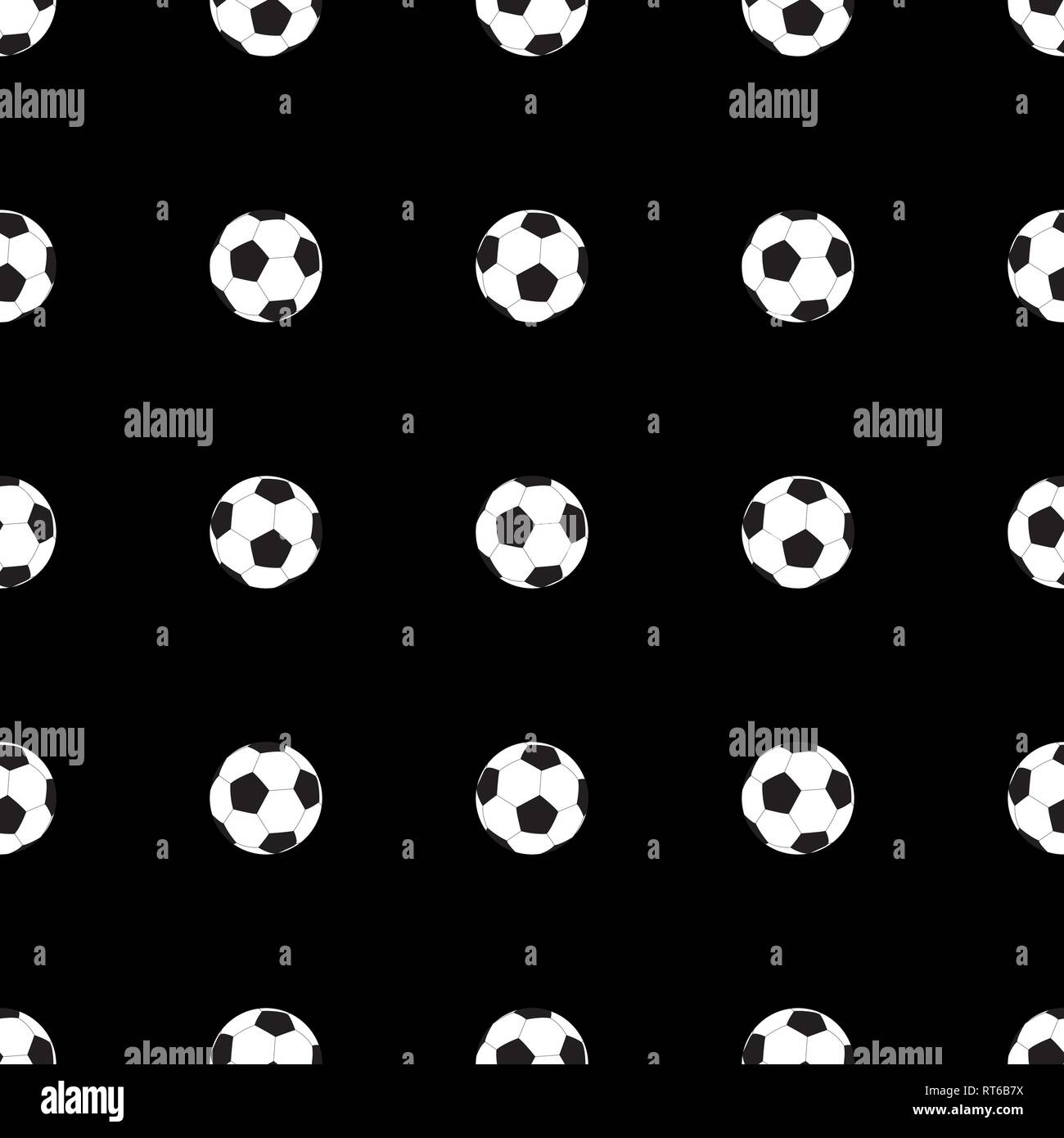 Vector seamless pattern with black and white soccer ball Stock Vector ...