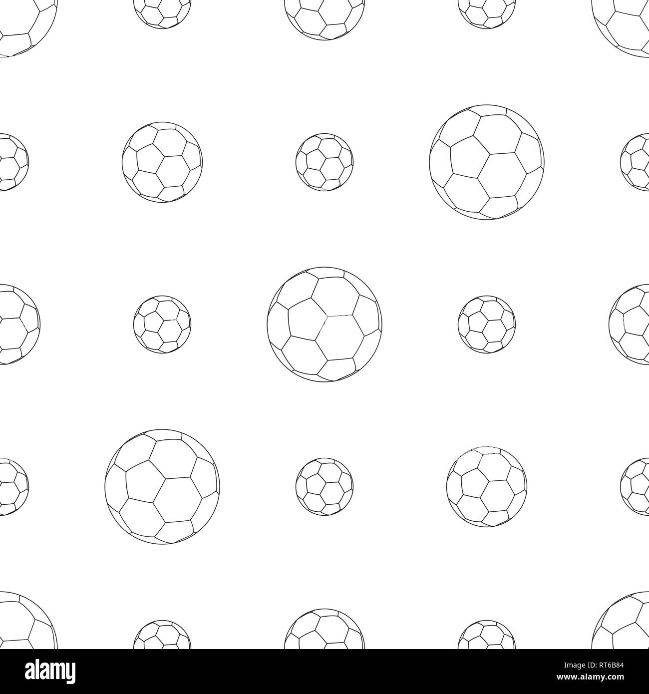 Vector seamless pattern with black and white soccer ball Stock Vector ...