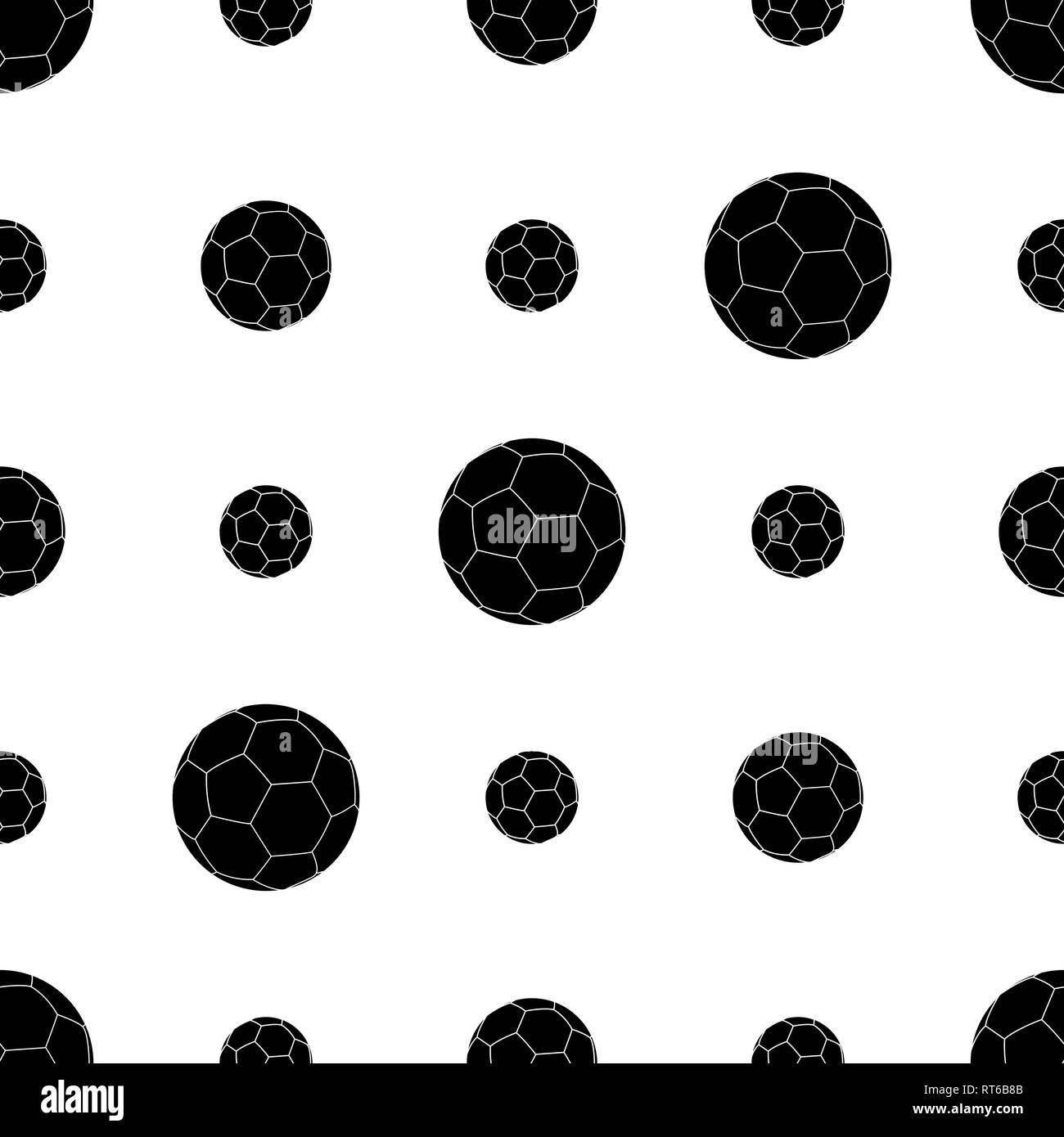 Vector seamless pattern with black and white soccer ball Stock Vector ...