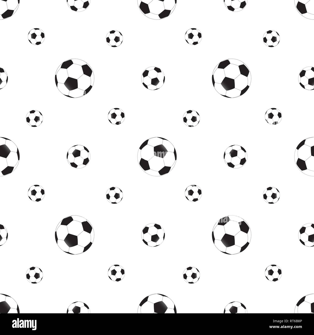 Vector seamless pattern with black and white soccer ball Stock Vector ...