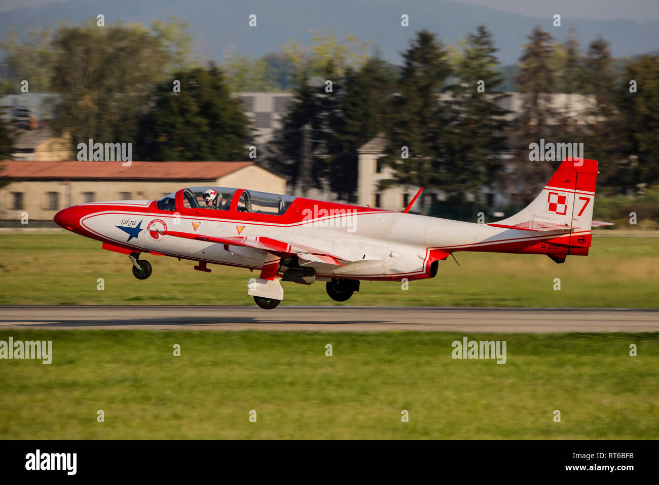 Polish Air Force Iskra aircraft of the Sparks Demo team Stock Photo - Alamy