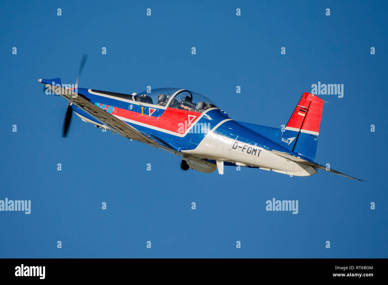 Pilatus PC-9 aircraft in flight during Exercise Ample Strike 2018 Stock ...