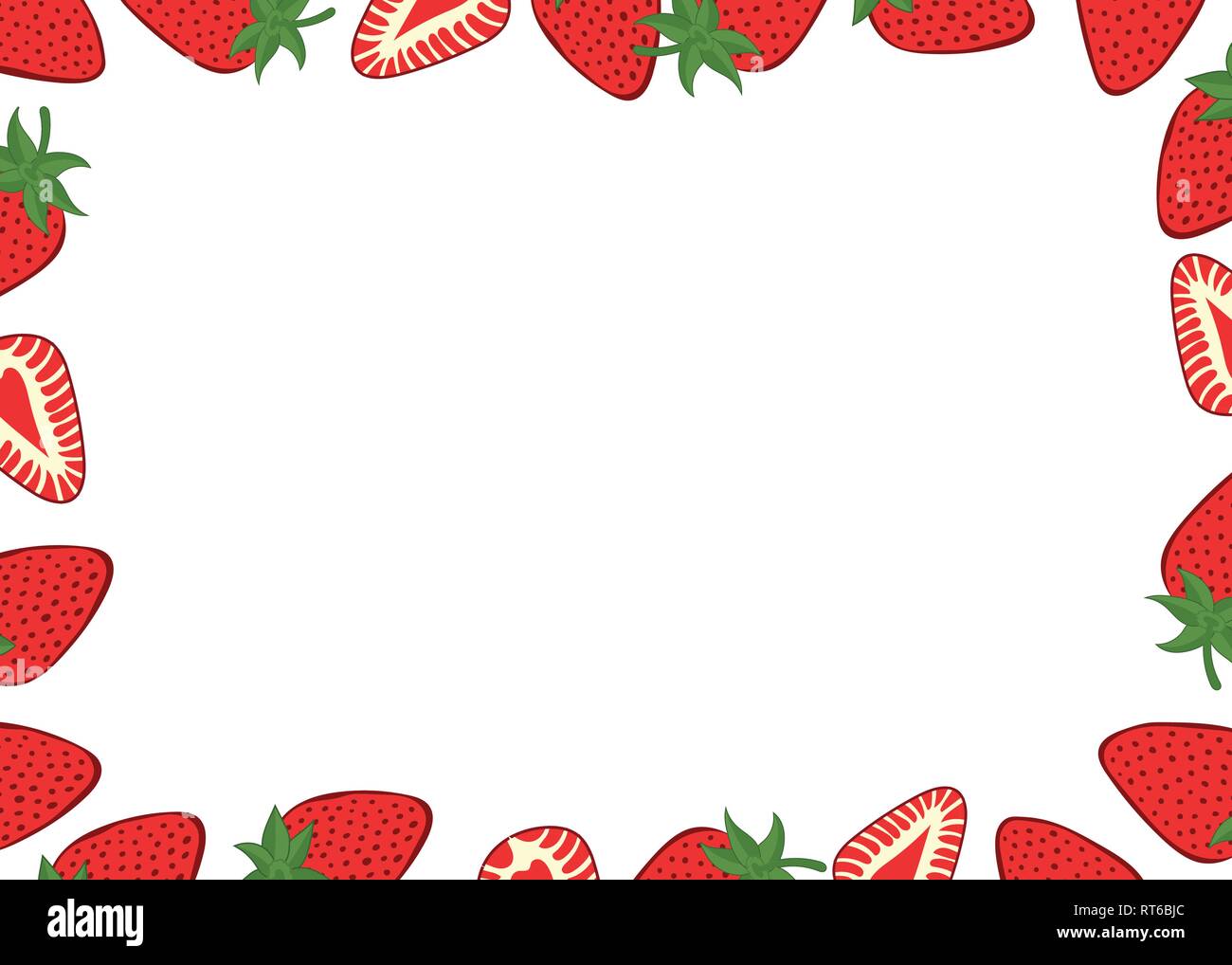 Strawberry fruit background. Strawberries set in the frame around a ...