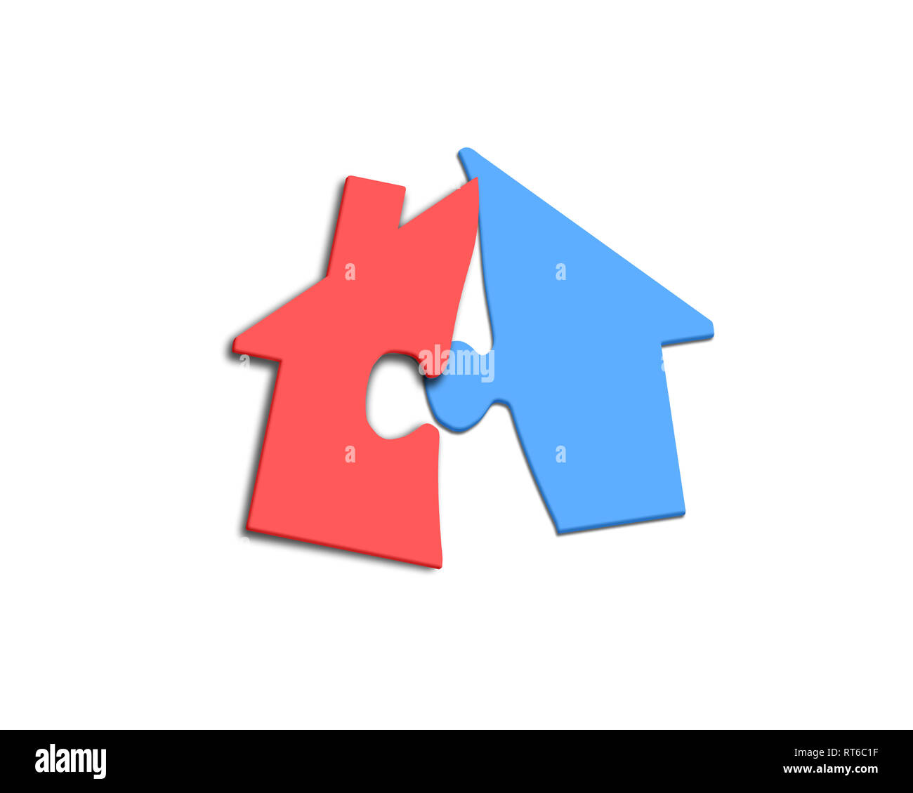 Colorful house shape puzzles, isolated on white background Stock Photo ...