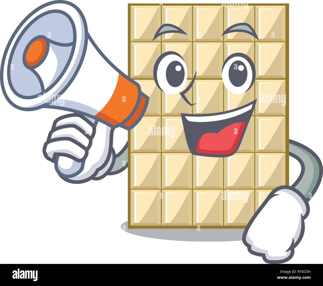 With megaphone chocolate white in the shape character Stock Vector ...
