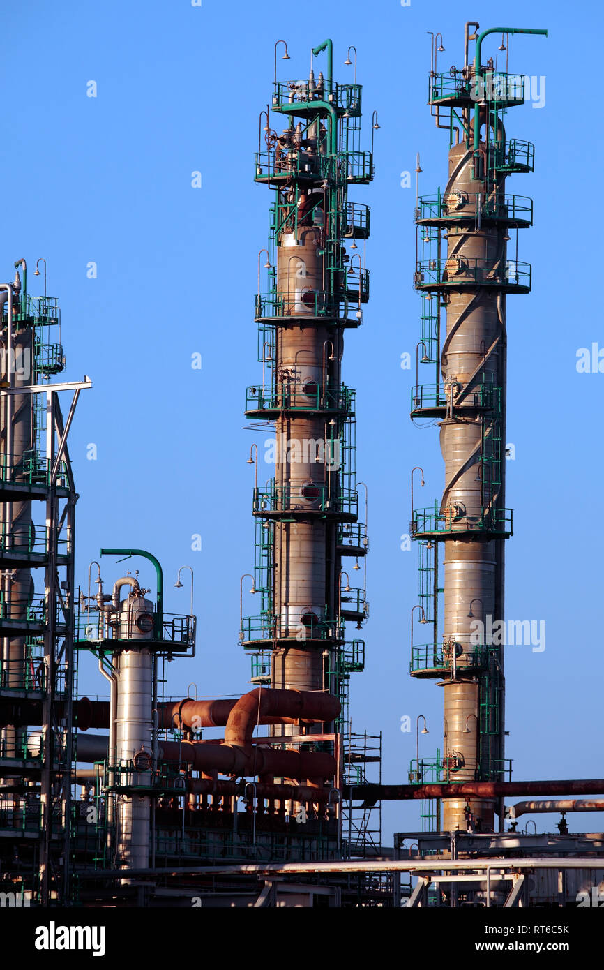 Chemical installation - part of a big oil refinery Stock Photo - Alamy