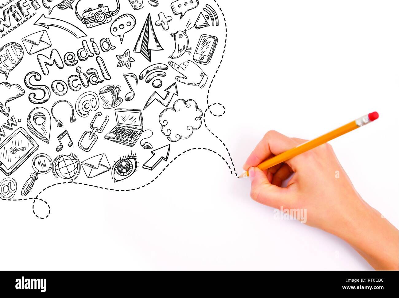 Handwriting and drawing with pencil Stock Photo - Alamy