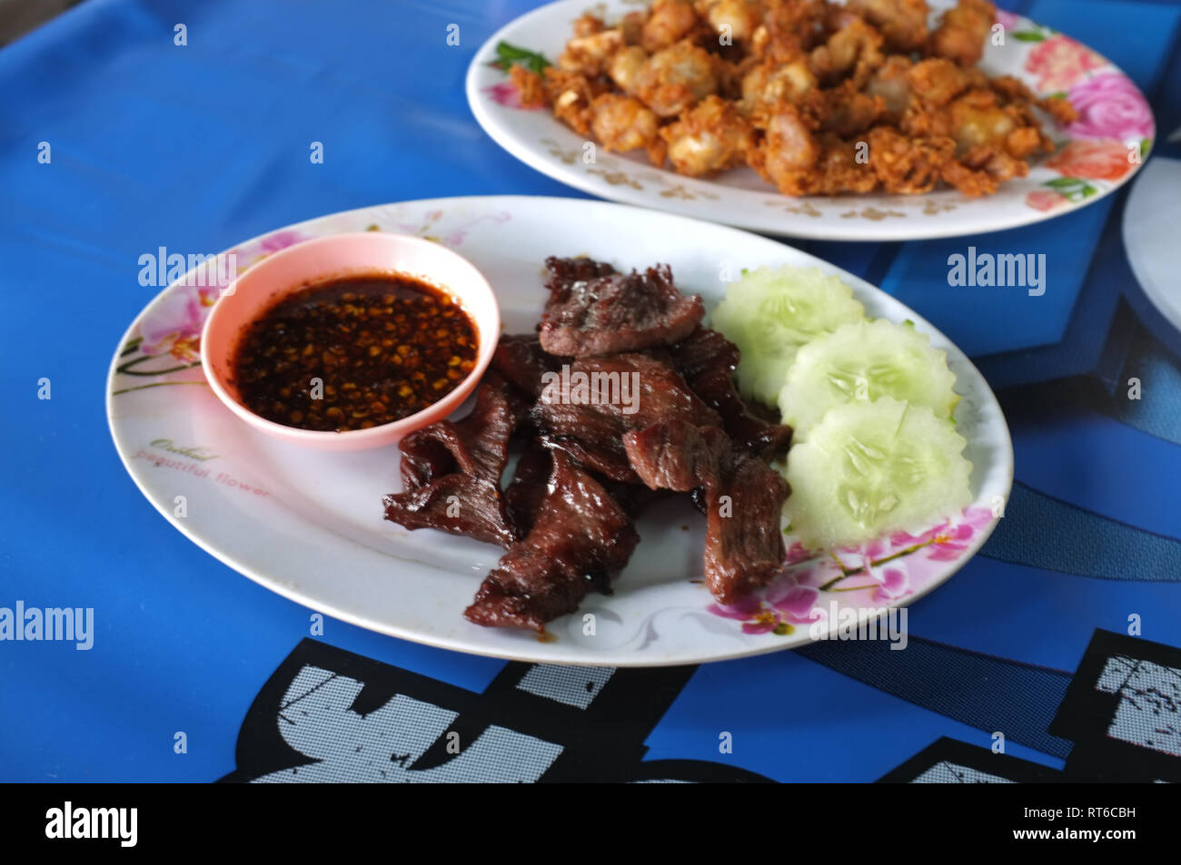 Thai Fried Sun Dried Beef Stock Photo - Alamy