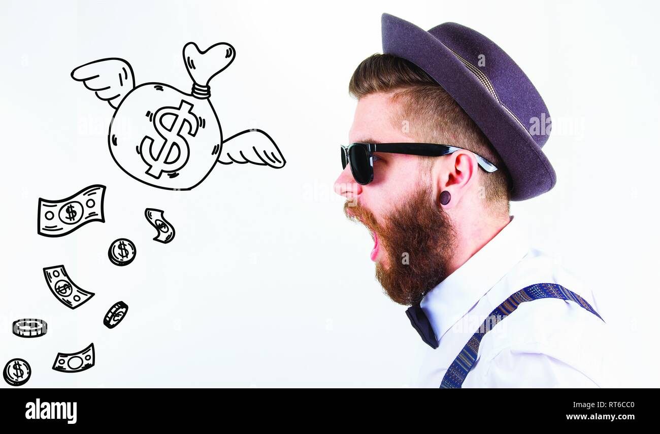 Bearded man screaming in hi-res stock photography and images - Alamy