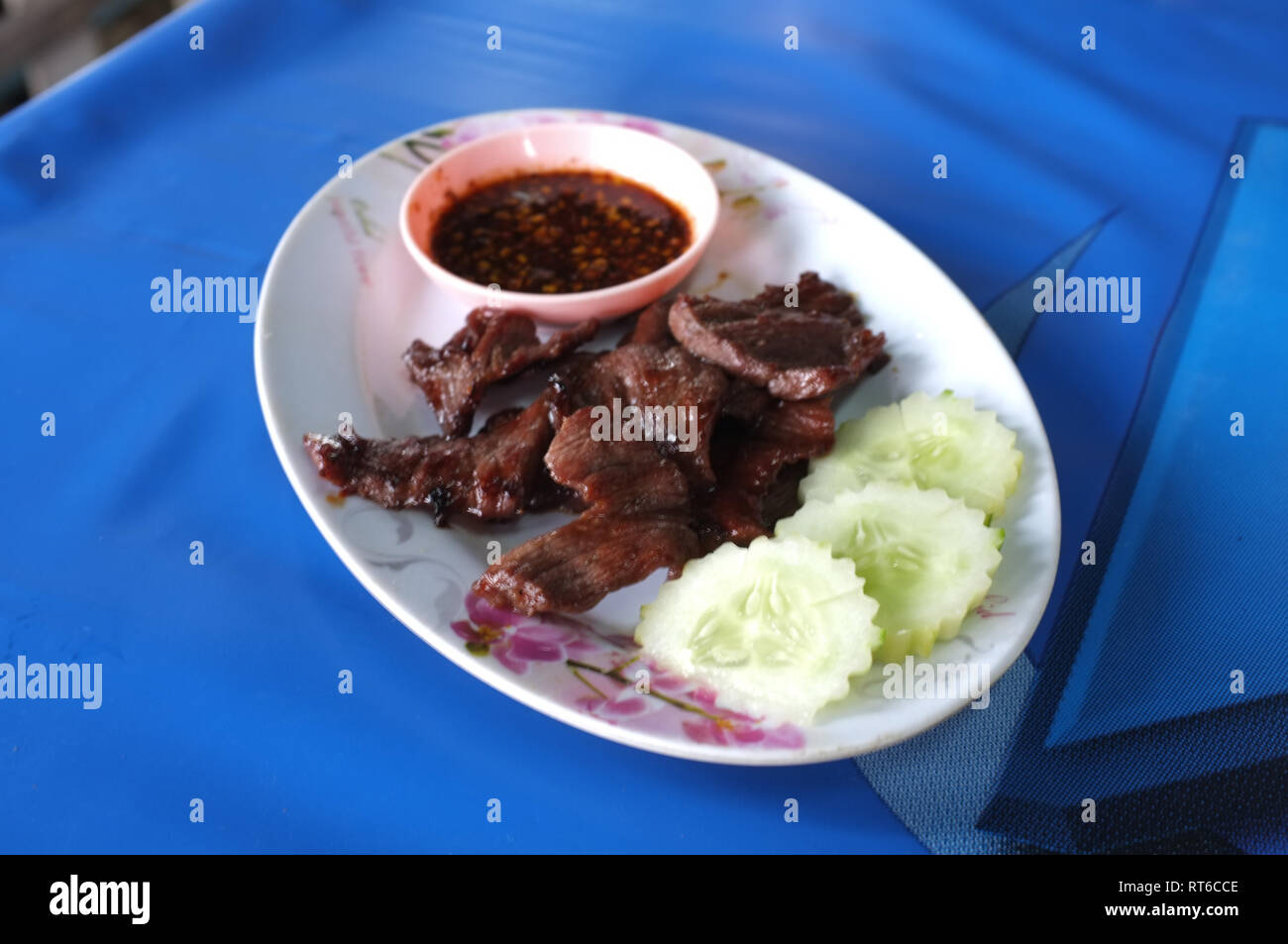 Thai Fried Sun Dried Beef Stock Photo - Alamy