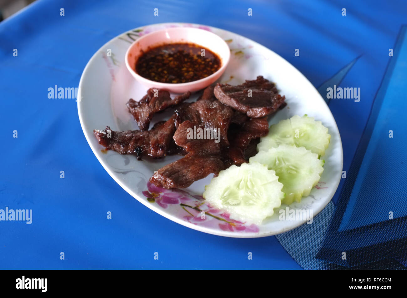 Thai Fried Sun Dried Beef Stock Photo - Alamy