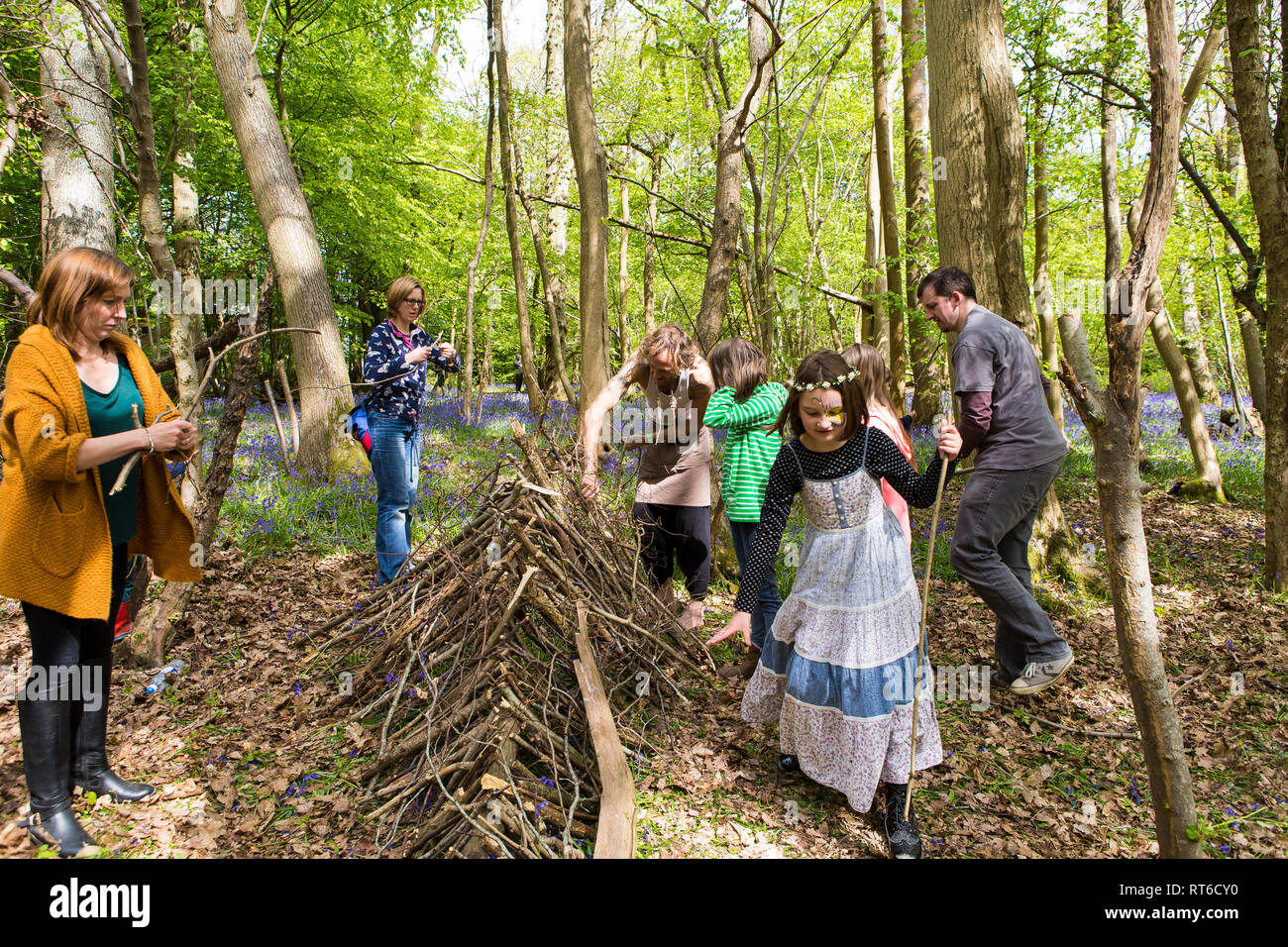 Den making workshop at Beltane Fire Festival, Sussex, UK Stock Photo ...