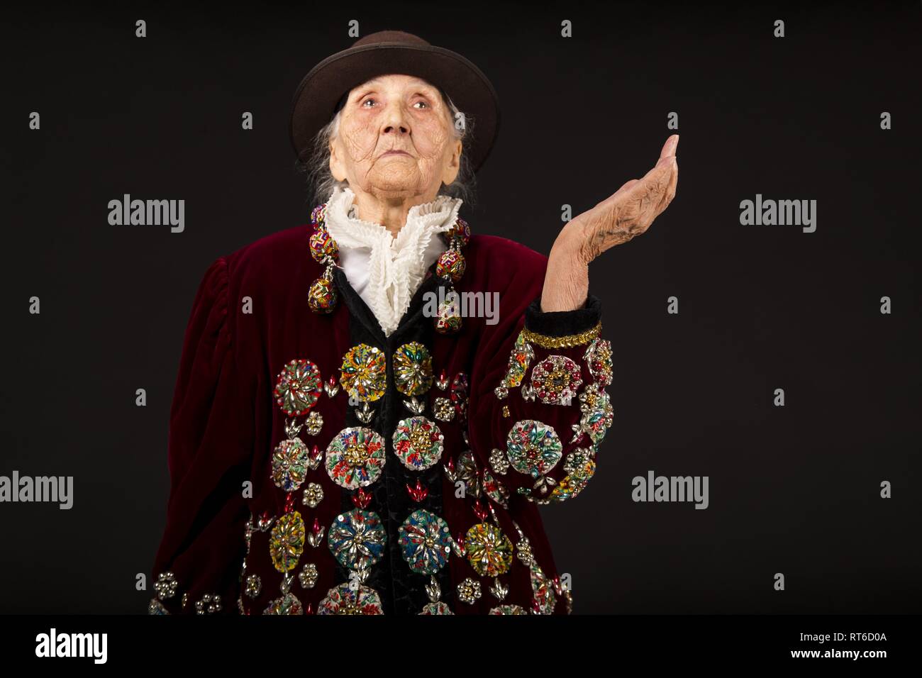 Vintage woman older jacket hi-res stock photography and images - Alamy