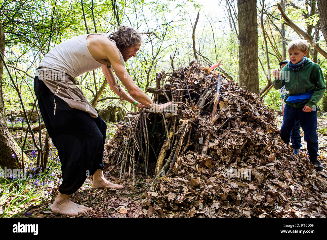 Den making workshop at Beltane Fire Festival, Sussex, UK Stock Photo ...