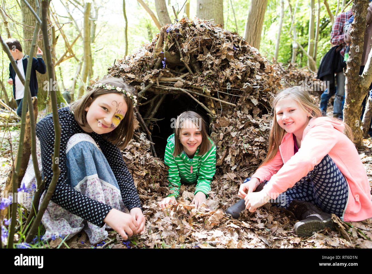 Den making workshop at Beltane Fire Festival, Sussex, UK Stock Photo ...