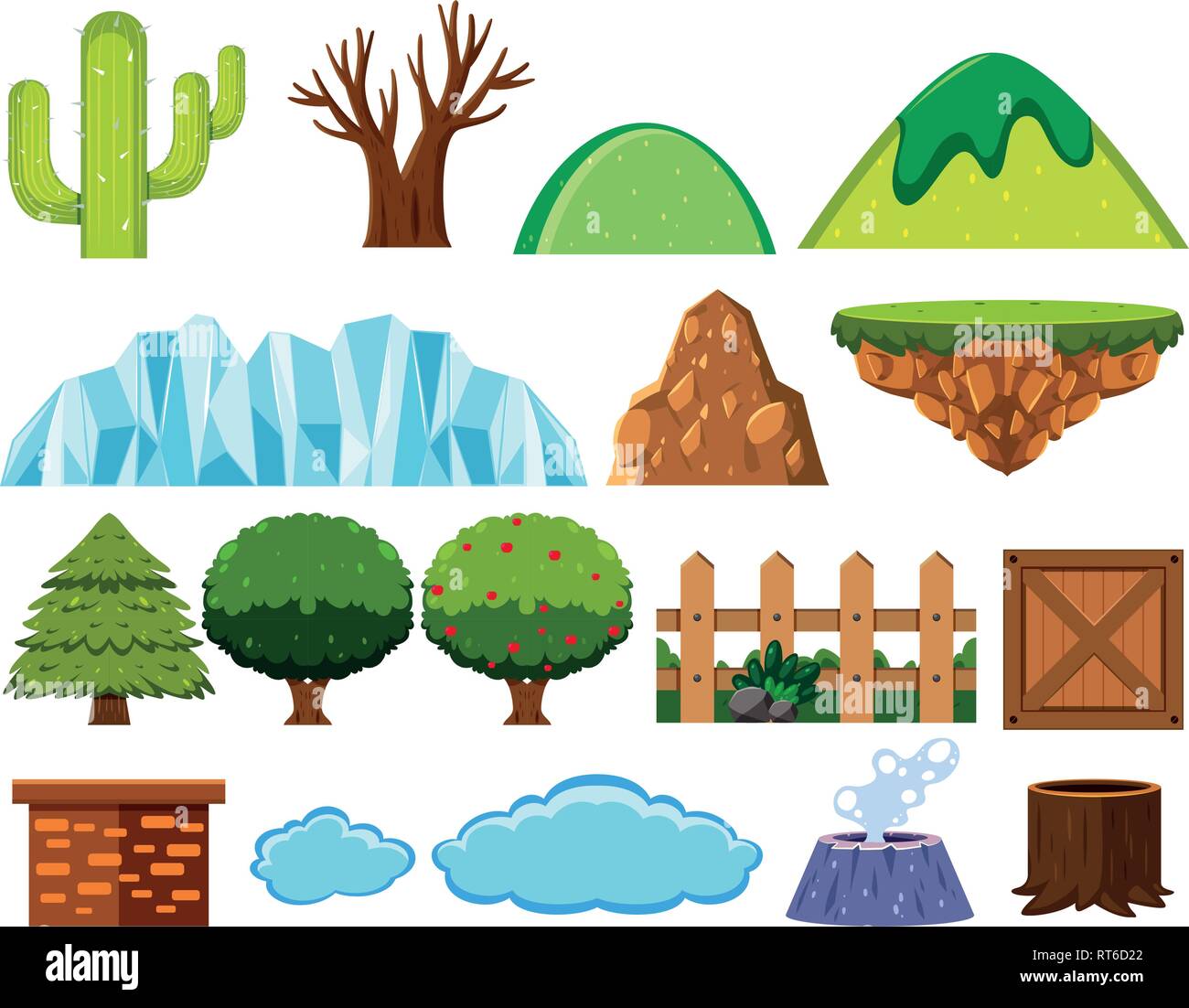 Set of different scene objects illustration Stock Vector Image & Art ...
