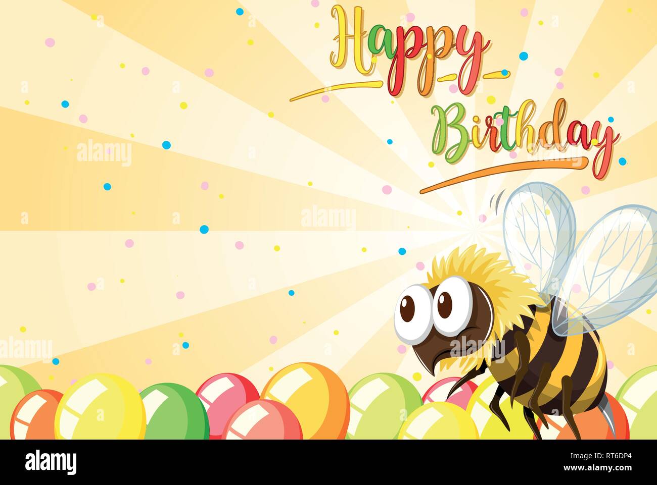 Happy birthday bee card illustration Stock Vector Image & Art - Alamy