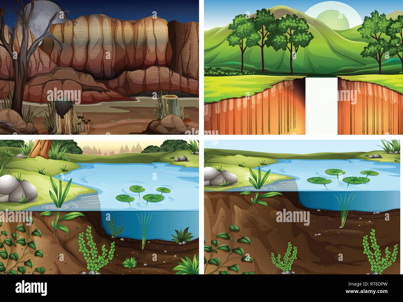 Set of different nature scene illustration Stock Vector Image & Art - Alamy