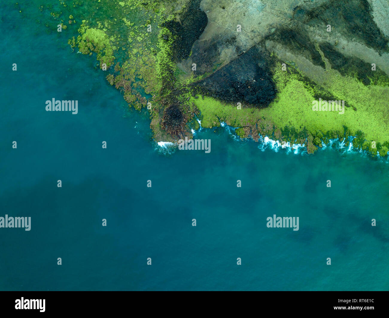 Indonesia, West Sumbawa, Maluk beach, Aerial view of Super Suck surf ...
