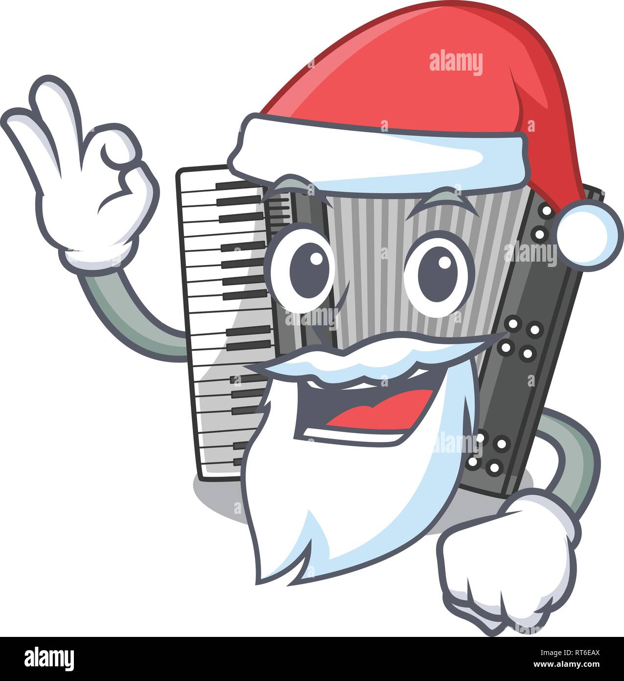Santa accordion isolated with in the character Stock Vector Image & Art ...