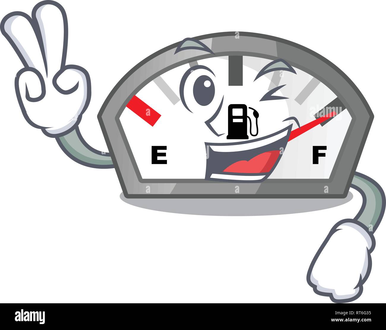 Two finger gasoline indicator isolated with in cartoon Stock Vector ...